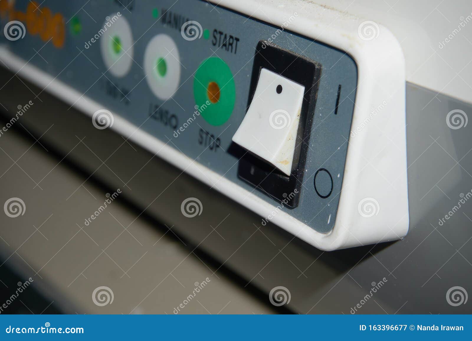 Power Button Machine with Auto and Manual Instruction Stock Image ...