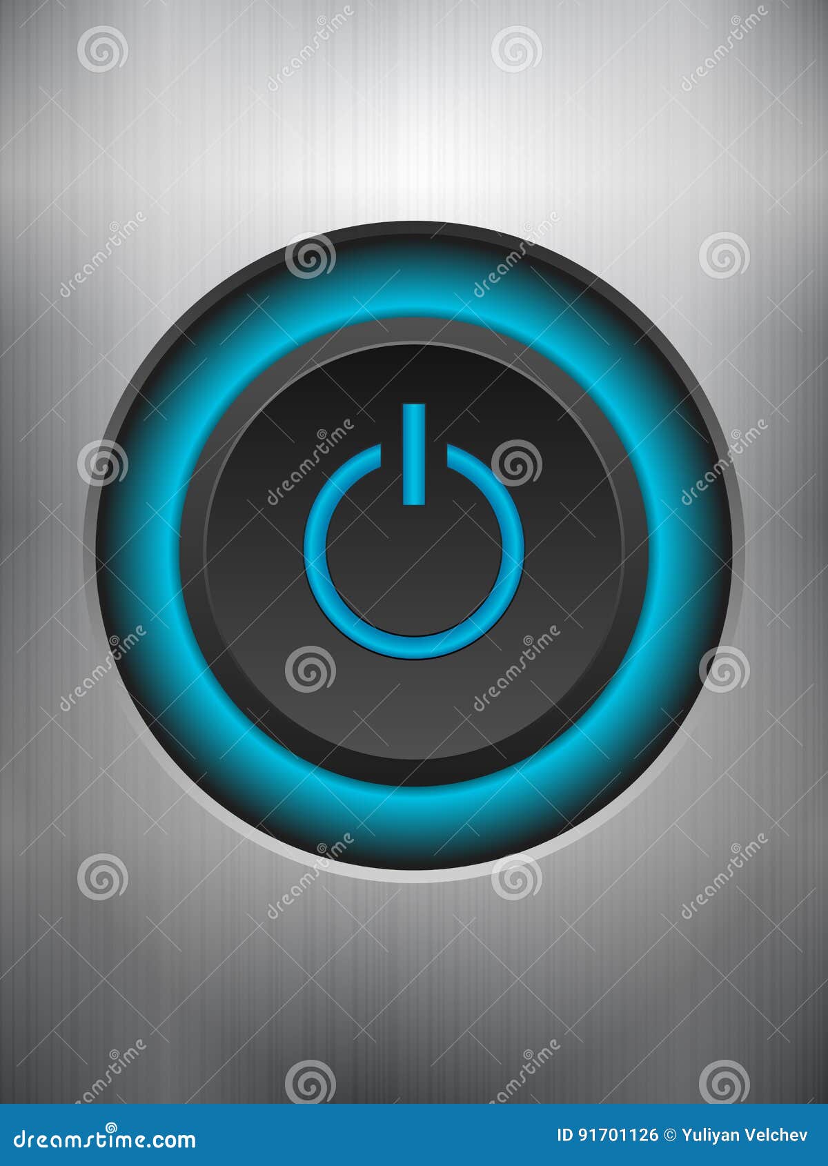 Power button metal stock vector. Illustration of energy - 91701126