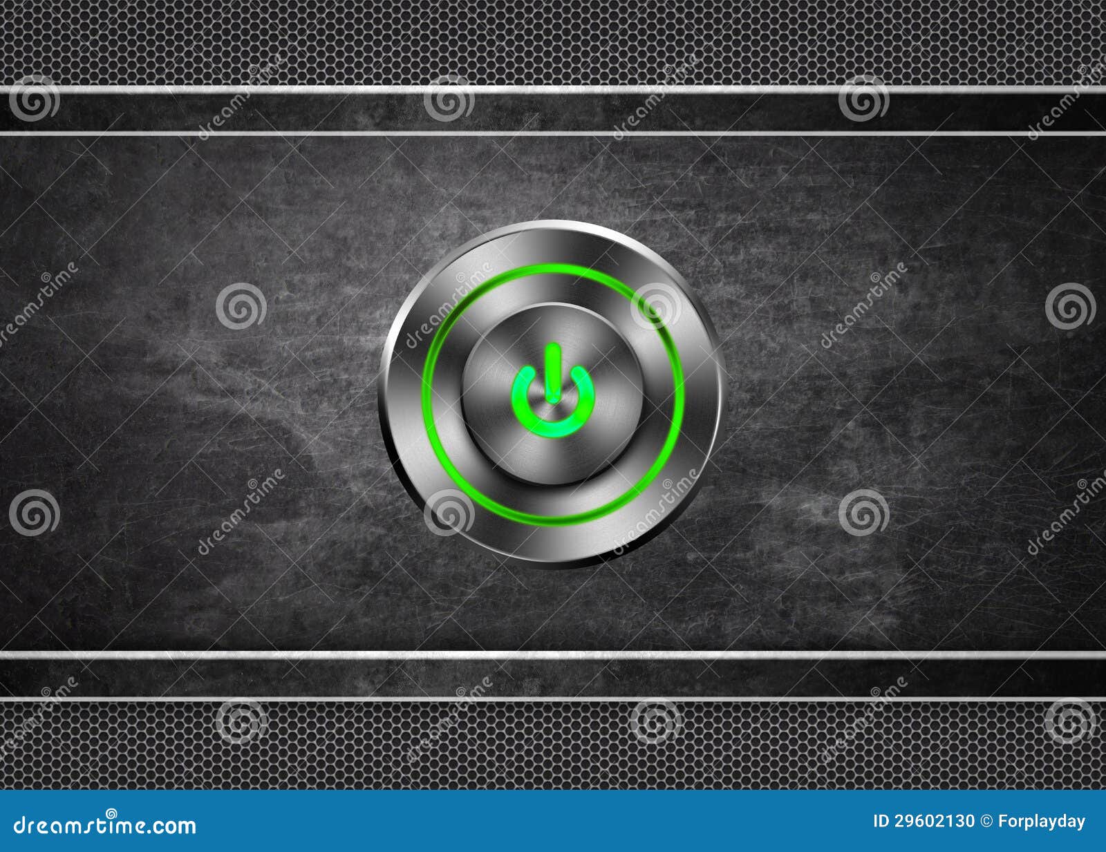Power Button On Metal Texture Background Stock Photography ...