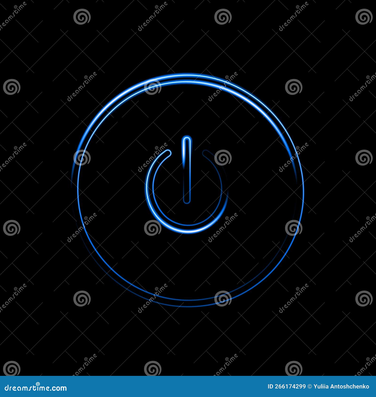 Power Button with Neon Effect. Stock Vector - Illustration of organ ...