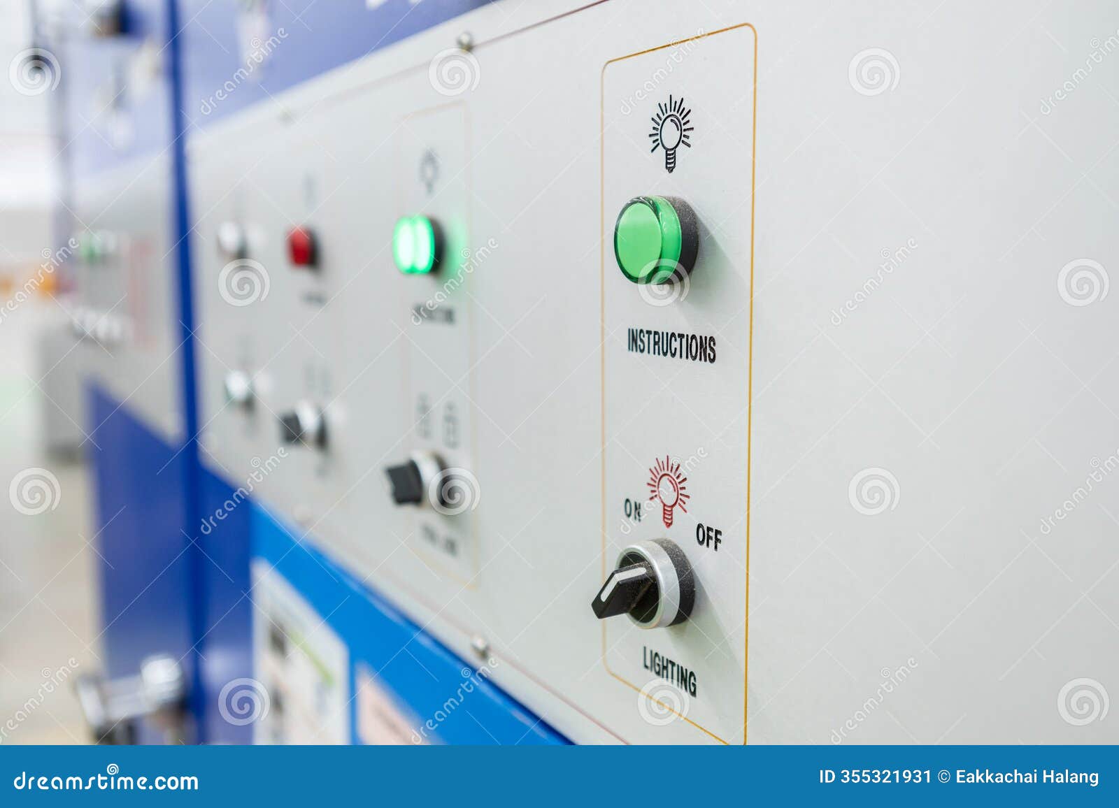 Power Button on Panel Control Machine. Pressing Work Button Stock Image ...