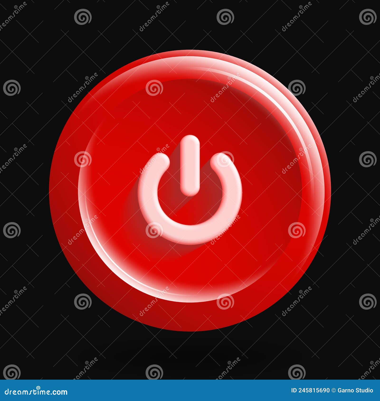Power Button. Red Round Icon Stock Vector - Illustration of start ...