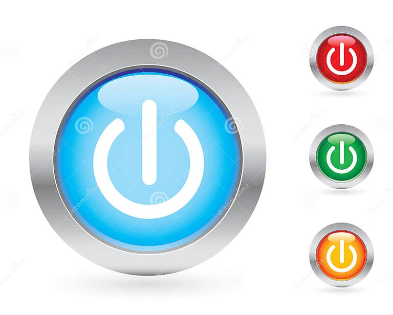 Power button set stock vector. Illustration of start, power - 6693014