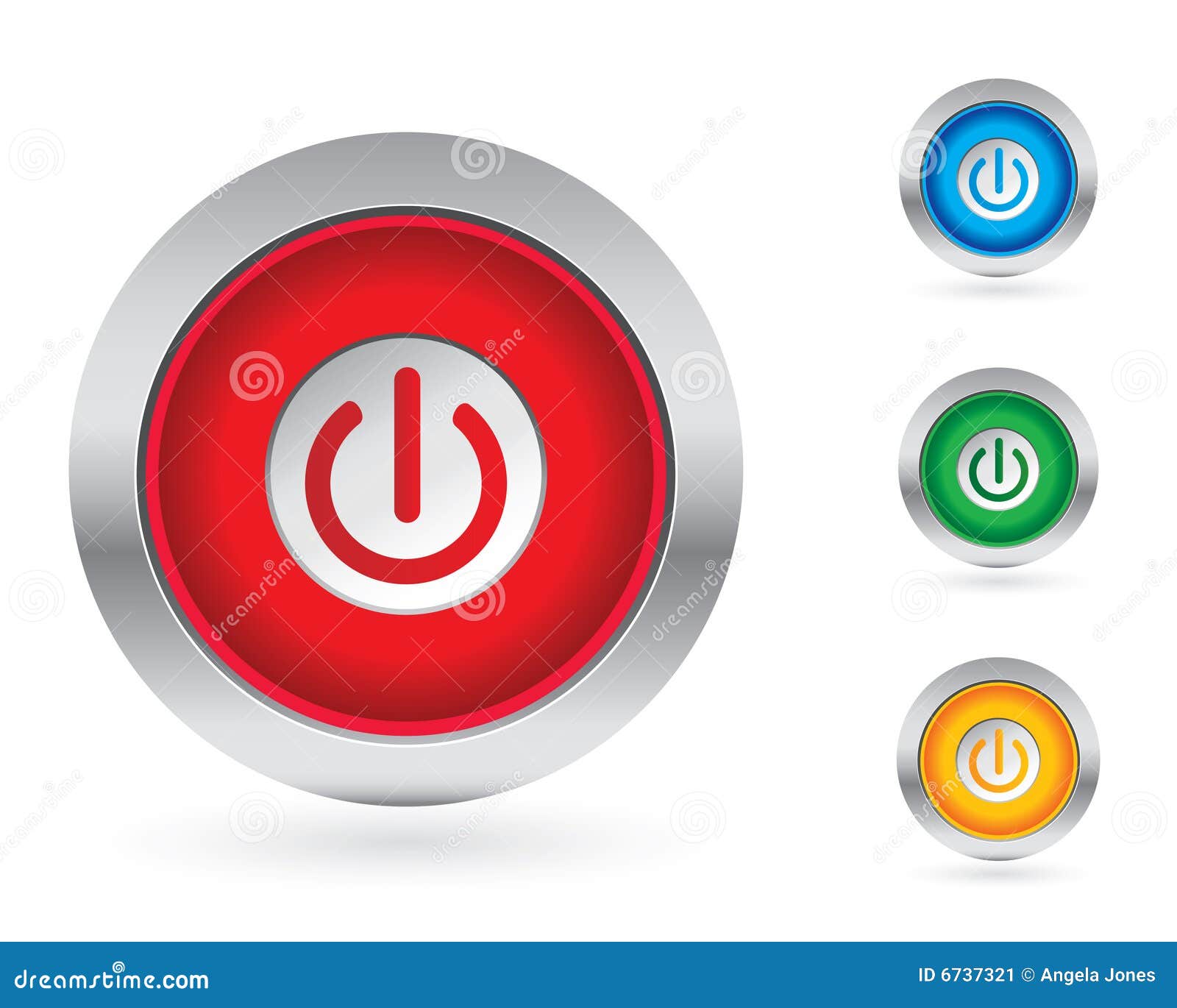 Power button set stock vector. Illustration of button - 6737321