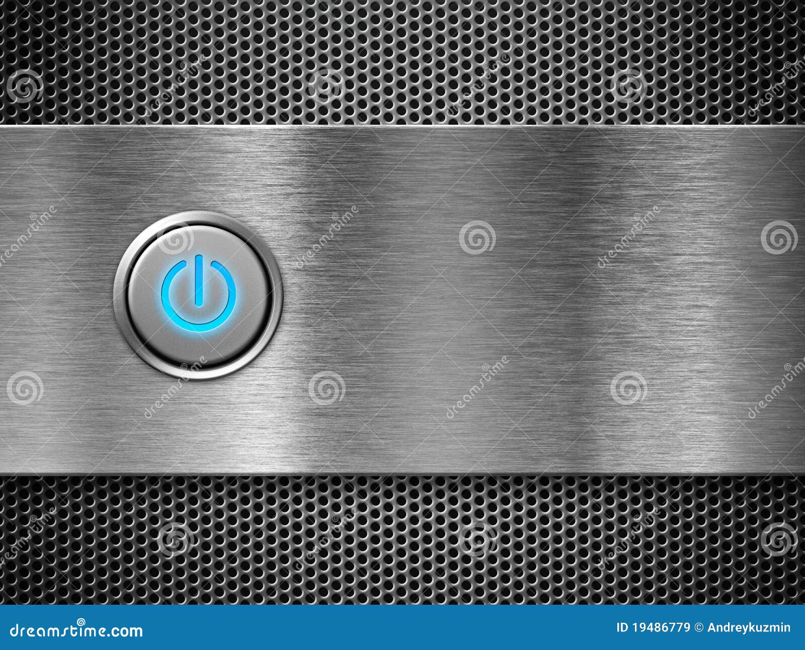 Power Button on Silver Grate Stock Image - Image of background, press ...