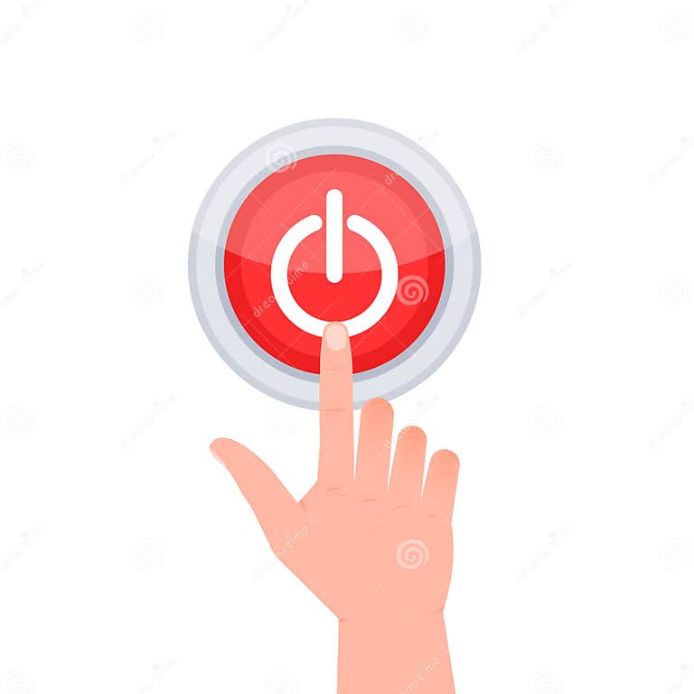Power Button. Turn on Off Button. Start and Stop. Vector Illustration ...