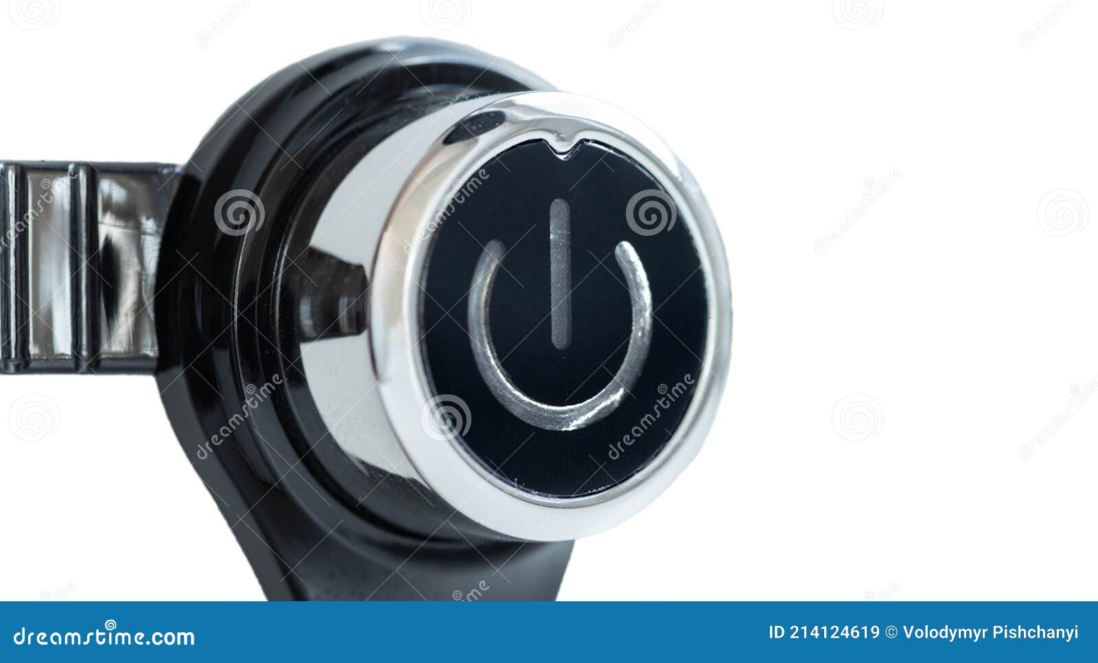 The Power Button on a White Background. Side View of the Start Button ...