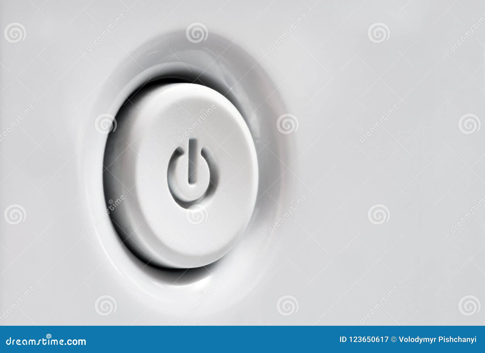 Power Button in White. Side View of the Start Button Stock Image ...