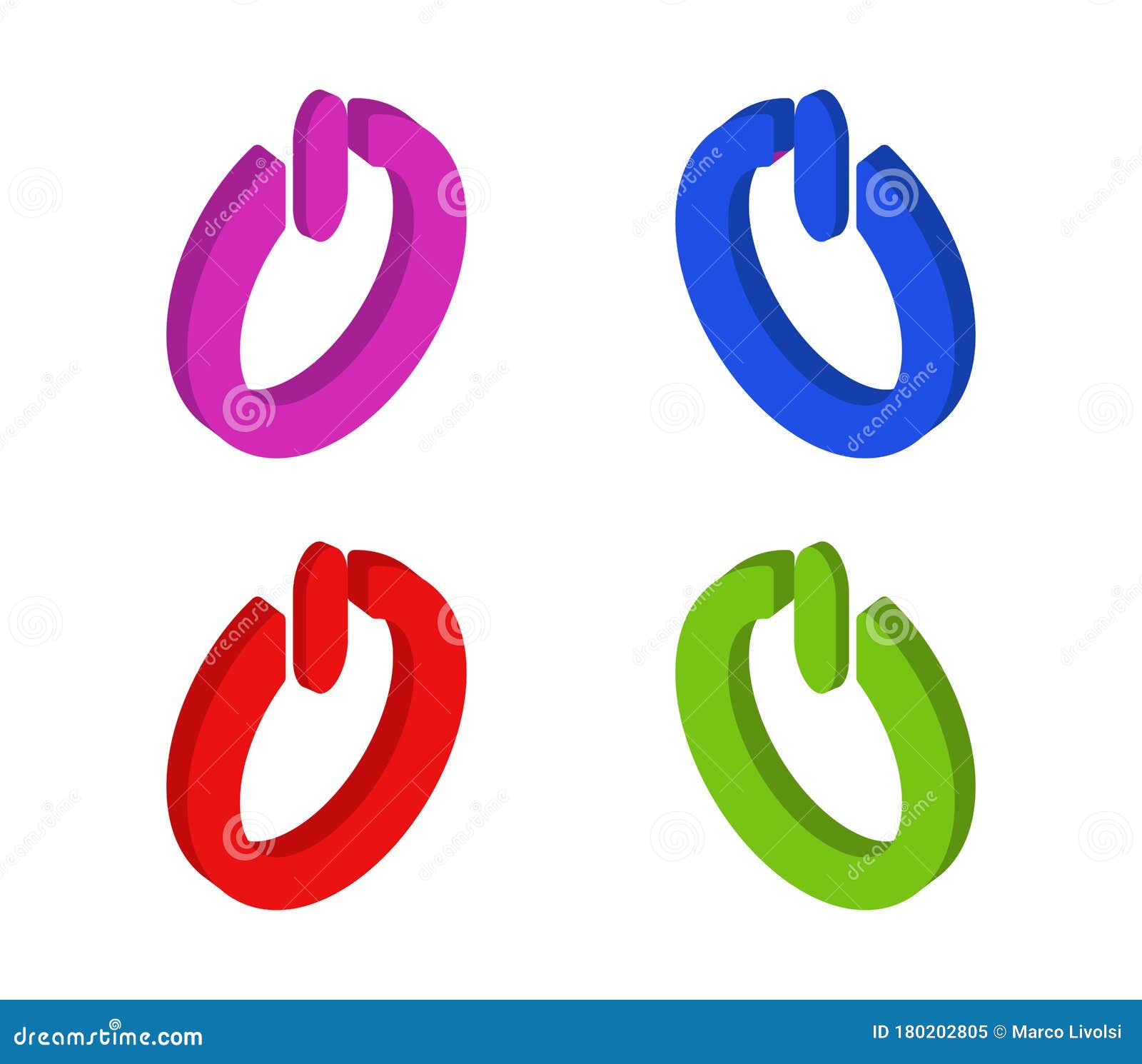 Power Buttons Icon Illustrated In Vector On White Background Royalty ...