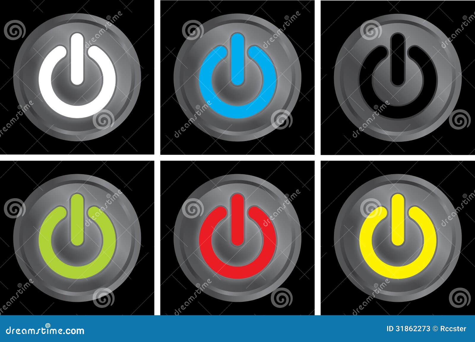 Power Buttons Icon Illustrated In Vector On White Background Royalty ...