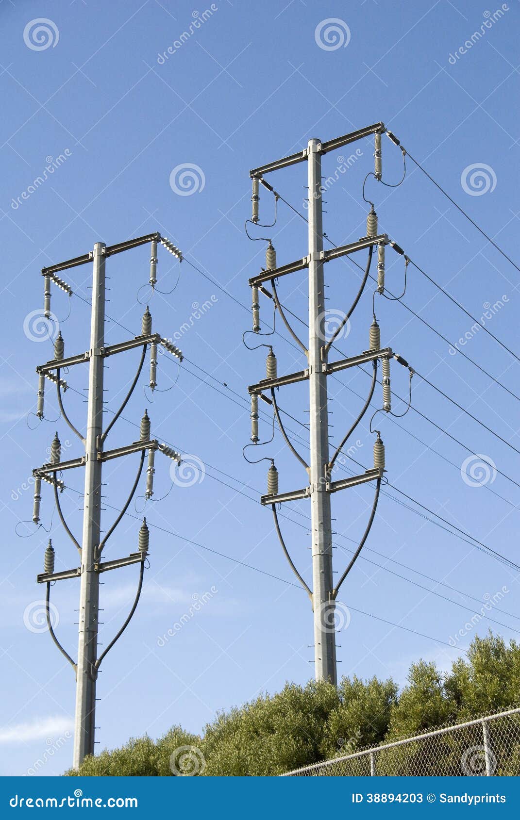 Power Cabels Over Head,end Posts. Stock Image - Image of transport ...
