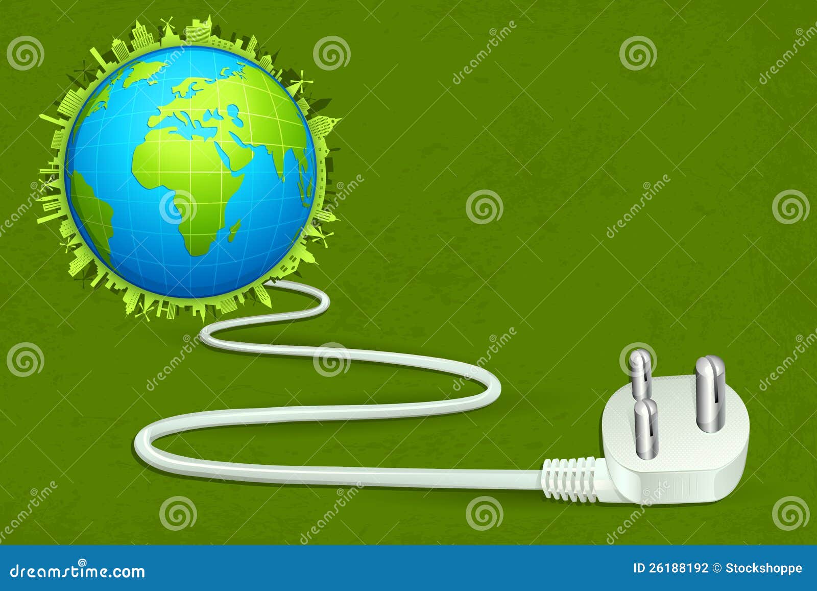 Power Cable Connected with Earth Stock Vector - Illustration of ...