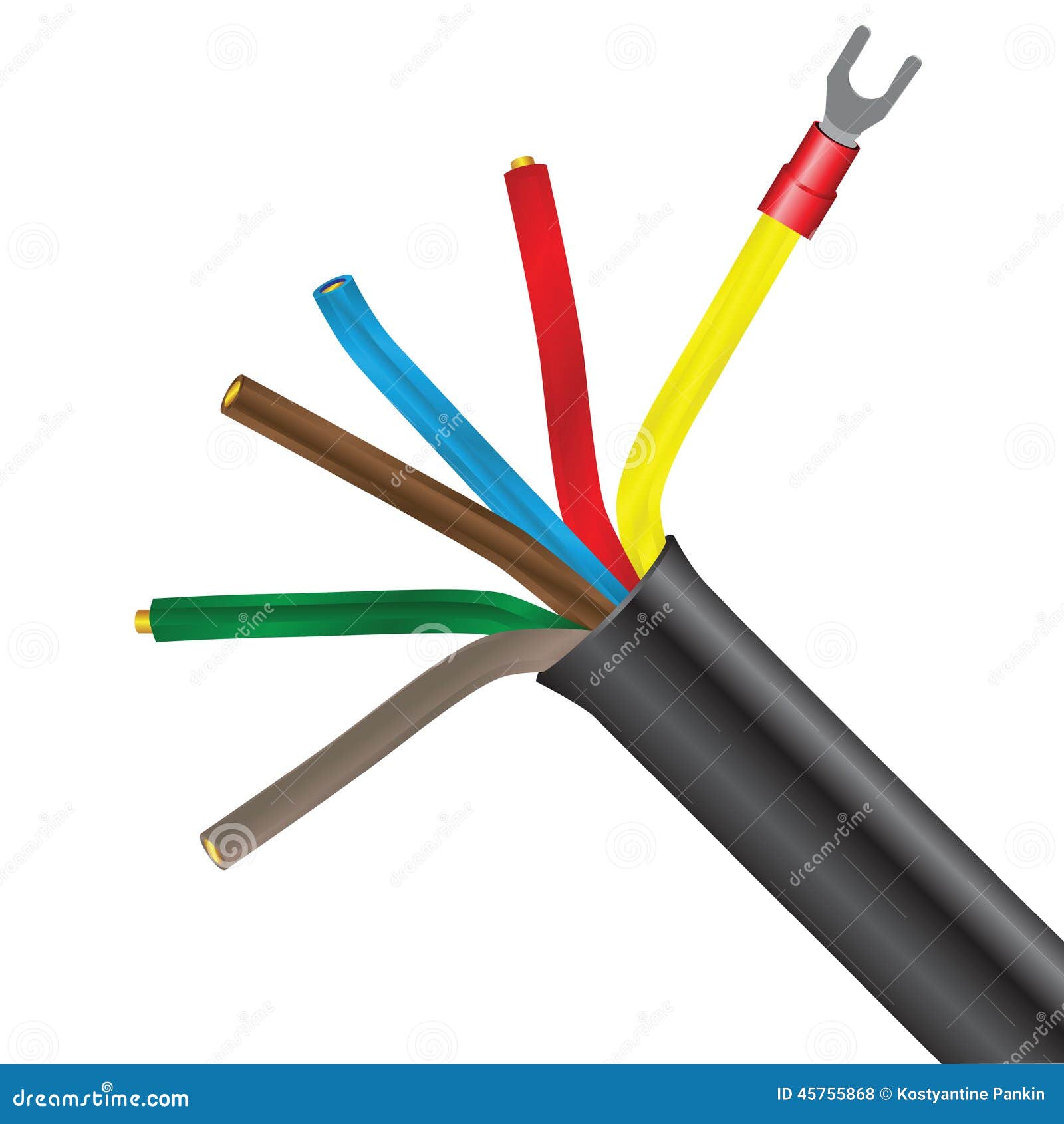 Power cable stock vector. Illustration of curve, data - 45755868
