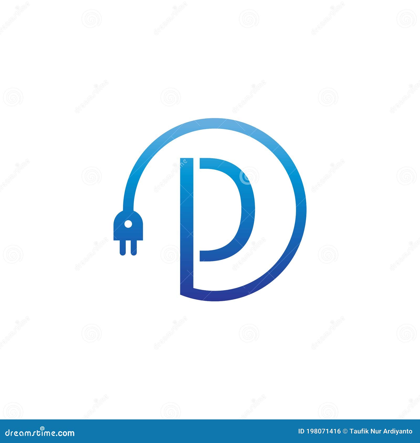 Power Cable Forming Letter D Logo Stock Vector - Illustration of input ...