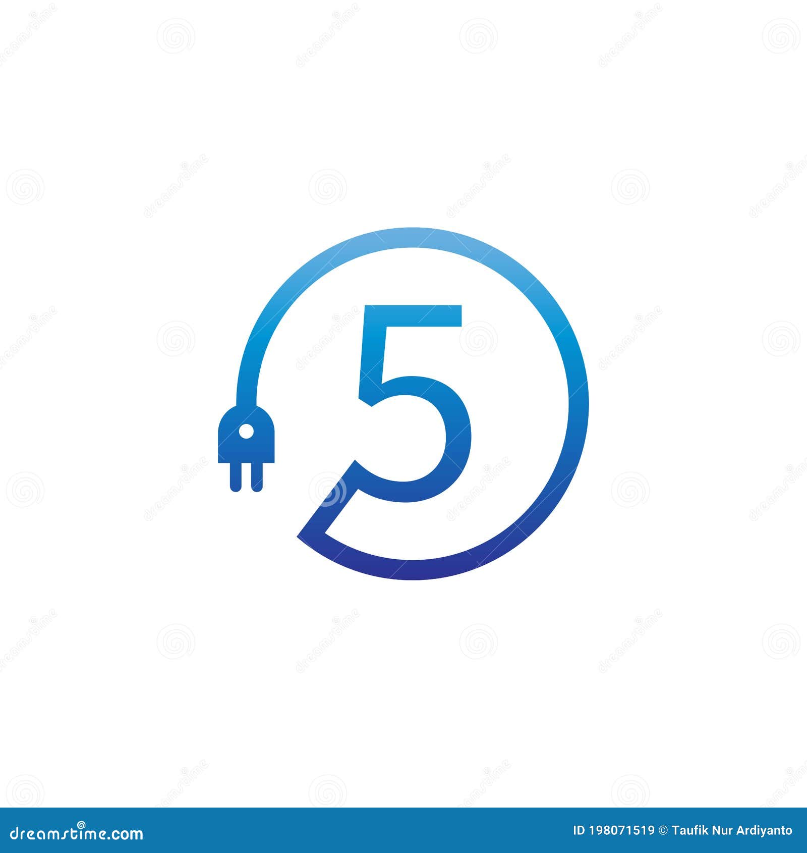 Power Cable Forming Number 5 Logo Stock Vector - Illustration of ...