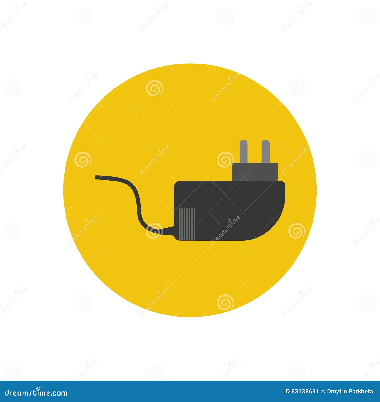 Power cable icon stock vector. Illustration of icon, adapter - 83138631