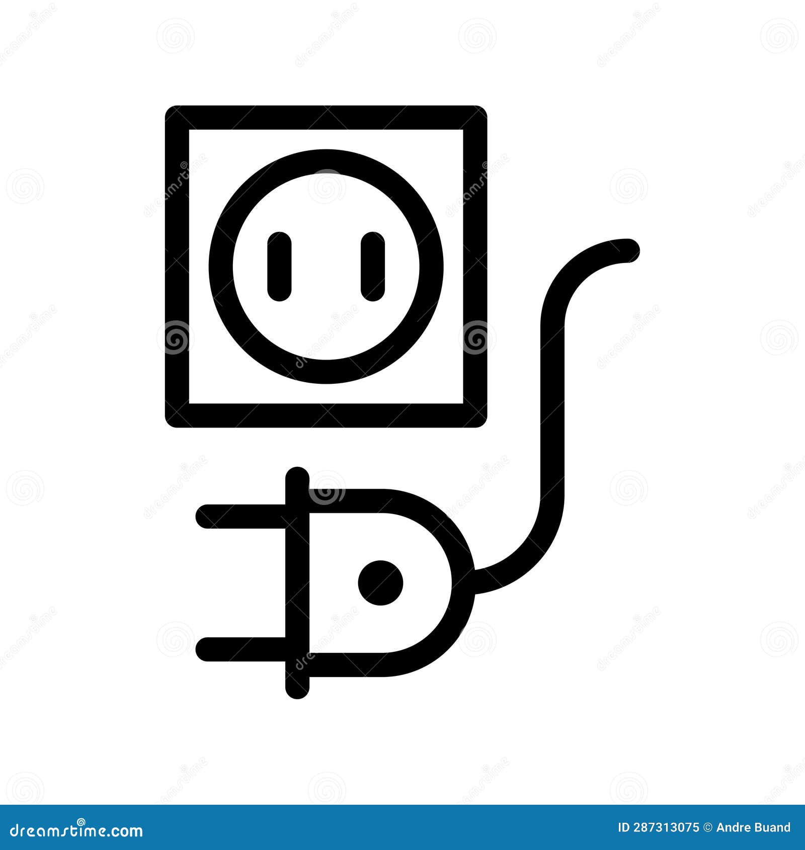 Power Cable Line Icon Illustration Vector Graphic Stock Vector ...