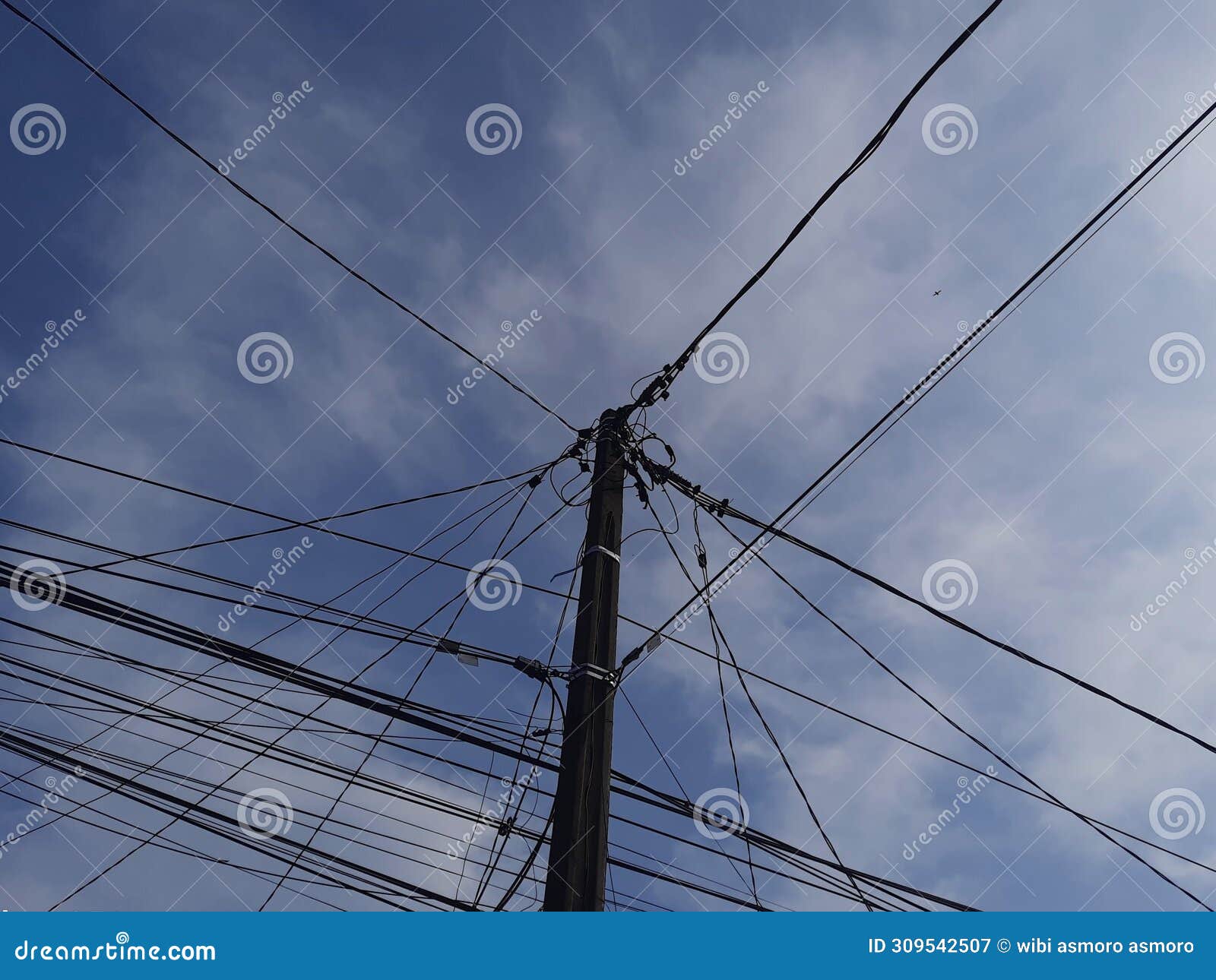 Power cable network poles stock image. Image of windmill - 309542507