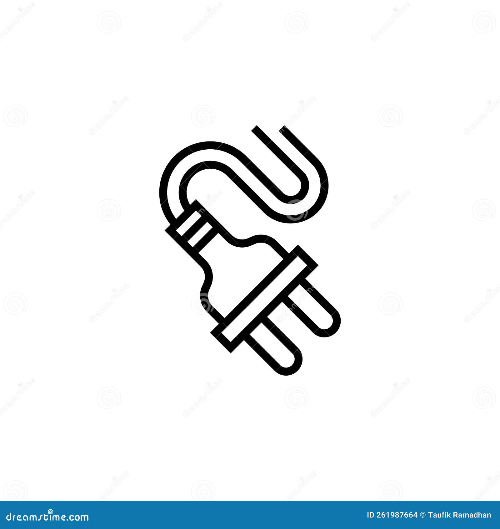 Power Cable Vector Icon. Computer Component Icon Outline Style. Perfect ...