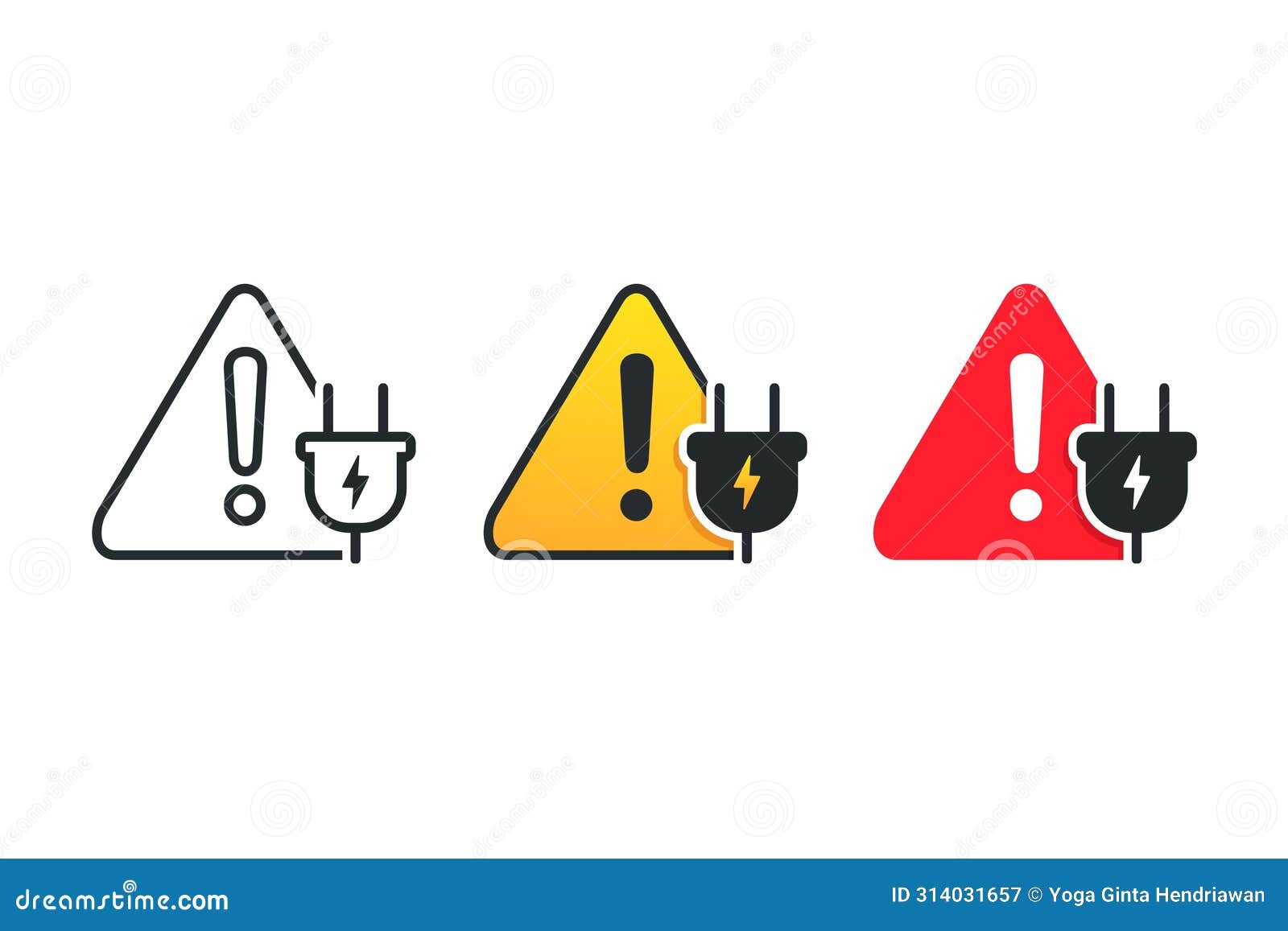 Power Cable with Warning Mark. Illustration Vector Stock Vector ...