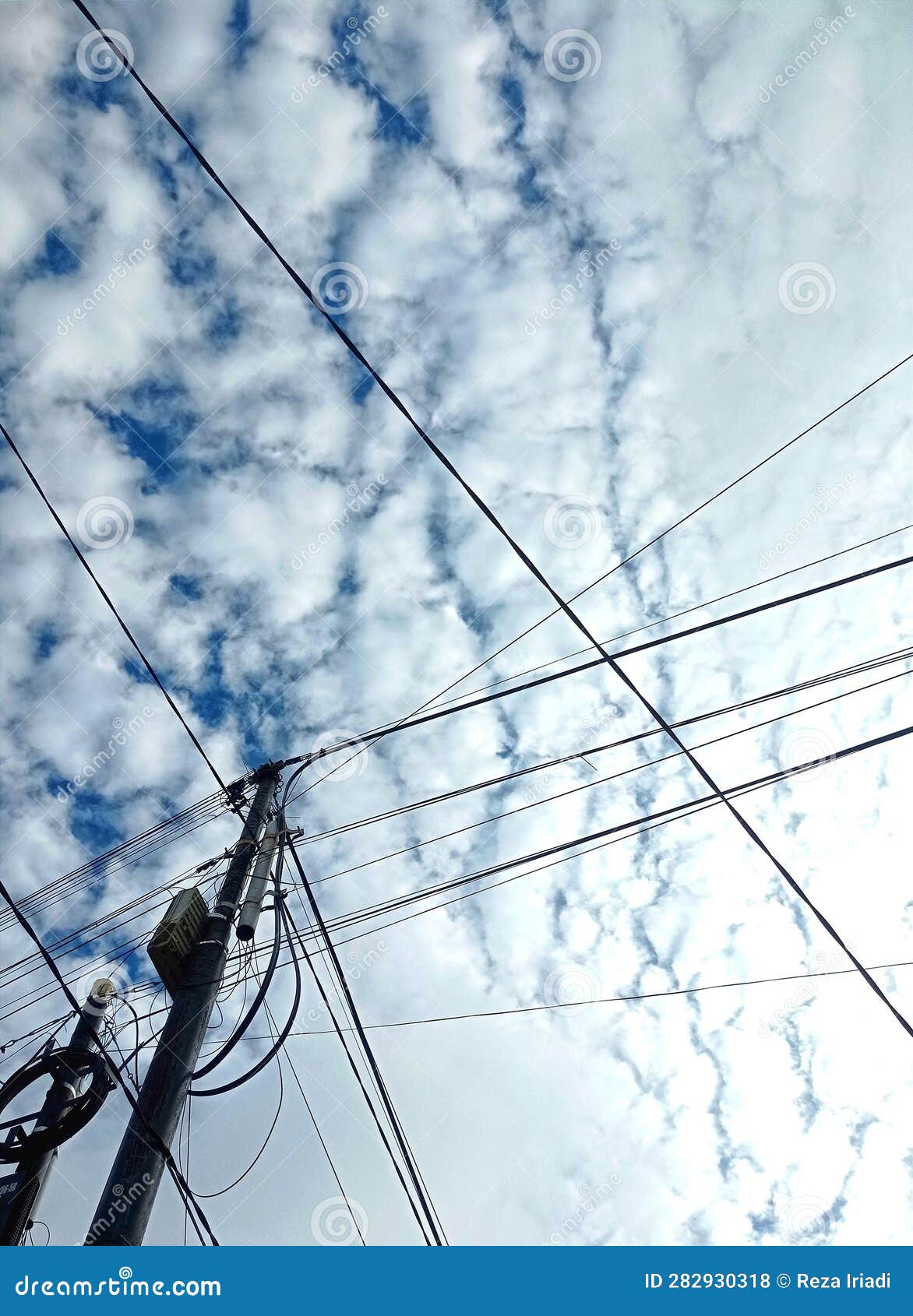 Power Cables Along with Internet Cables that are Joined in One Line ...