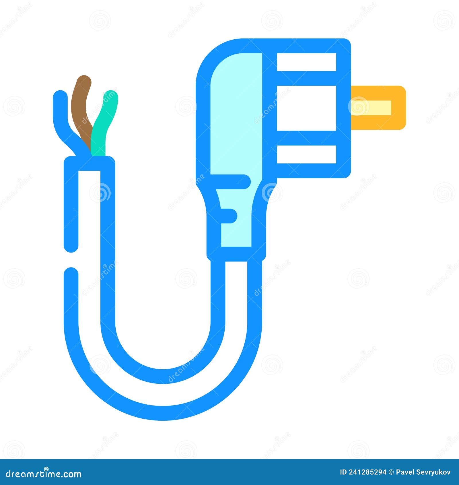Power Cables Color Icon Vector Illustration Stock Vector - Illustration ...