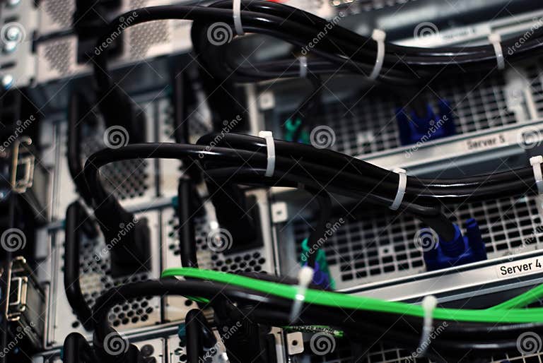 Power cables in datacenter stock photo. Image of ethernet - 3971272
