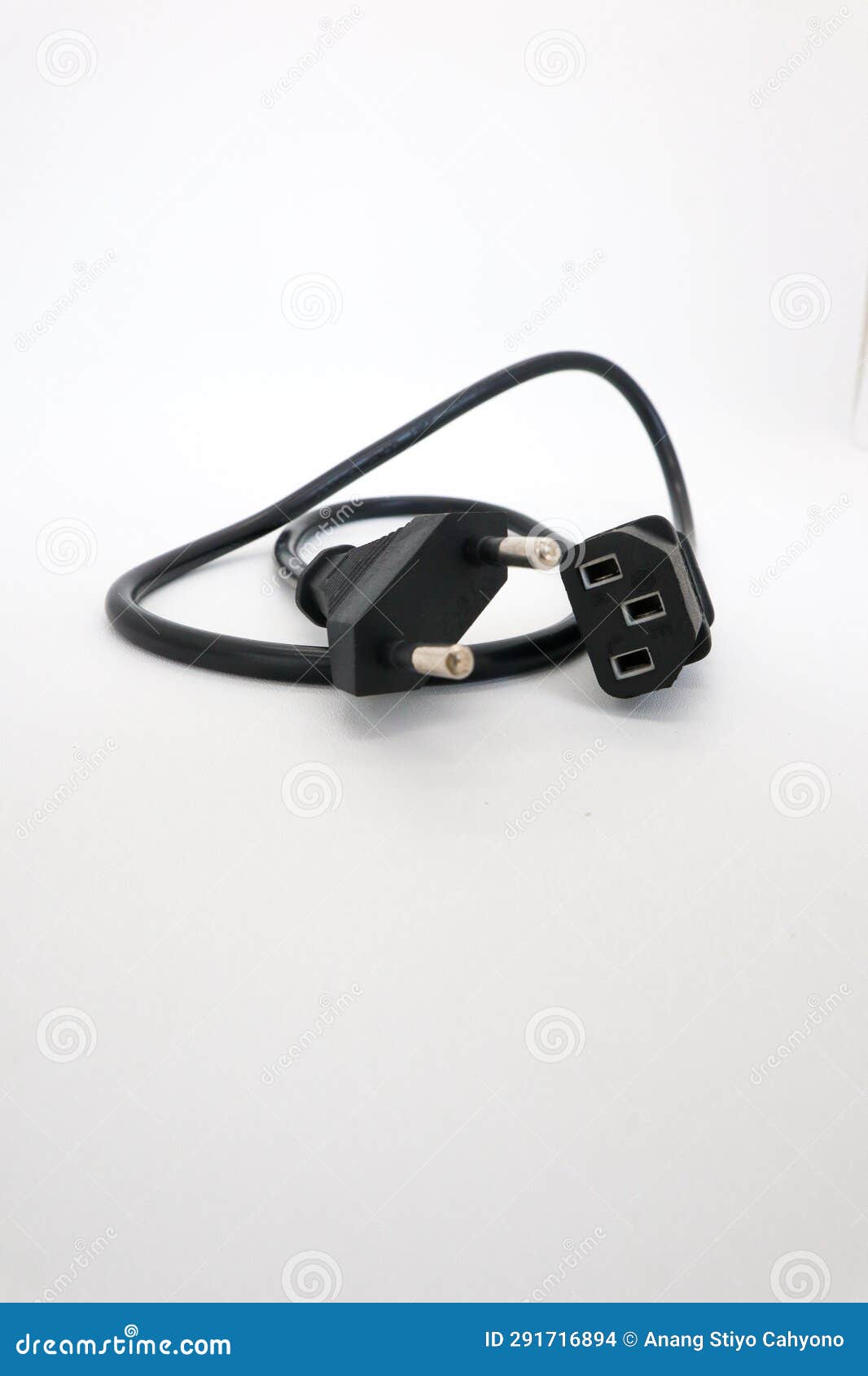 Power Cables for PCs and Electronic Equipment, White Background Stock ...