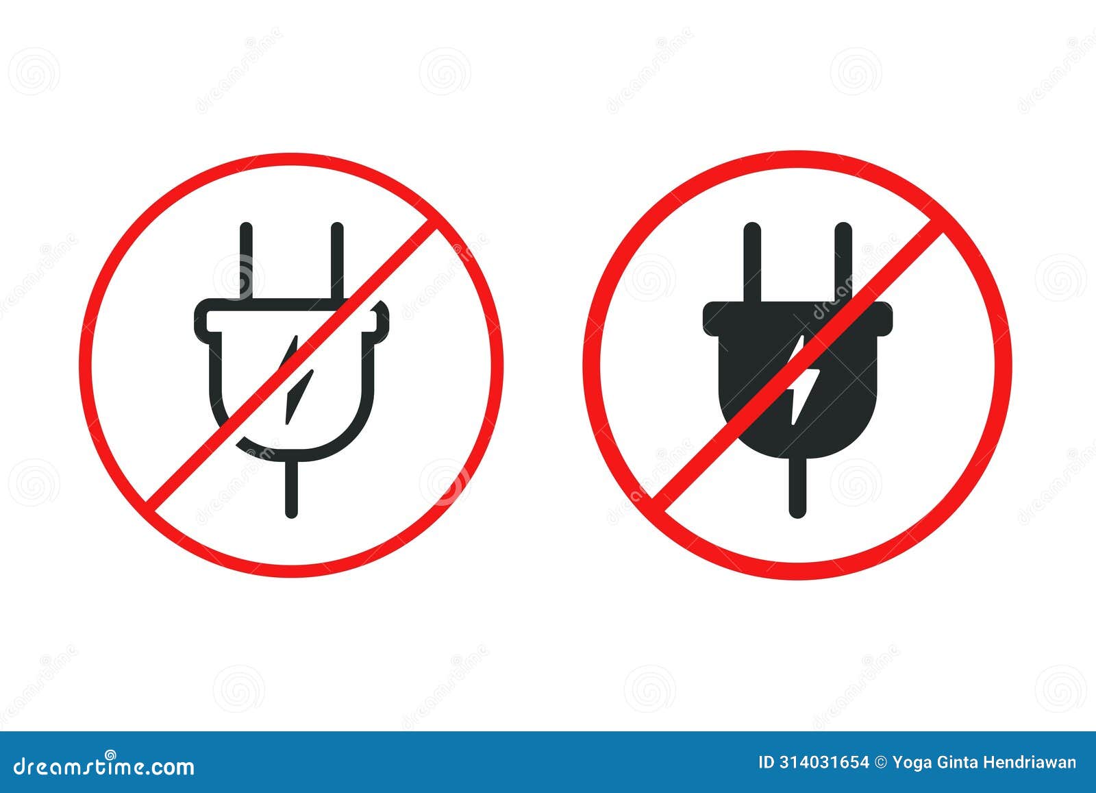 Power Cables Prohibited. Illustraion Vector Stock Vector - Illustration ...