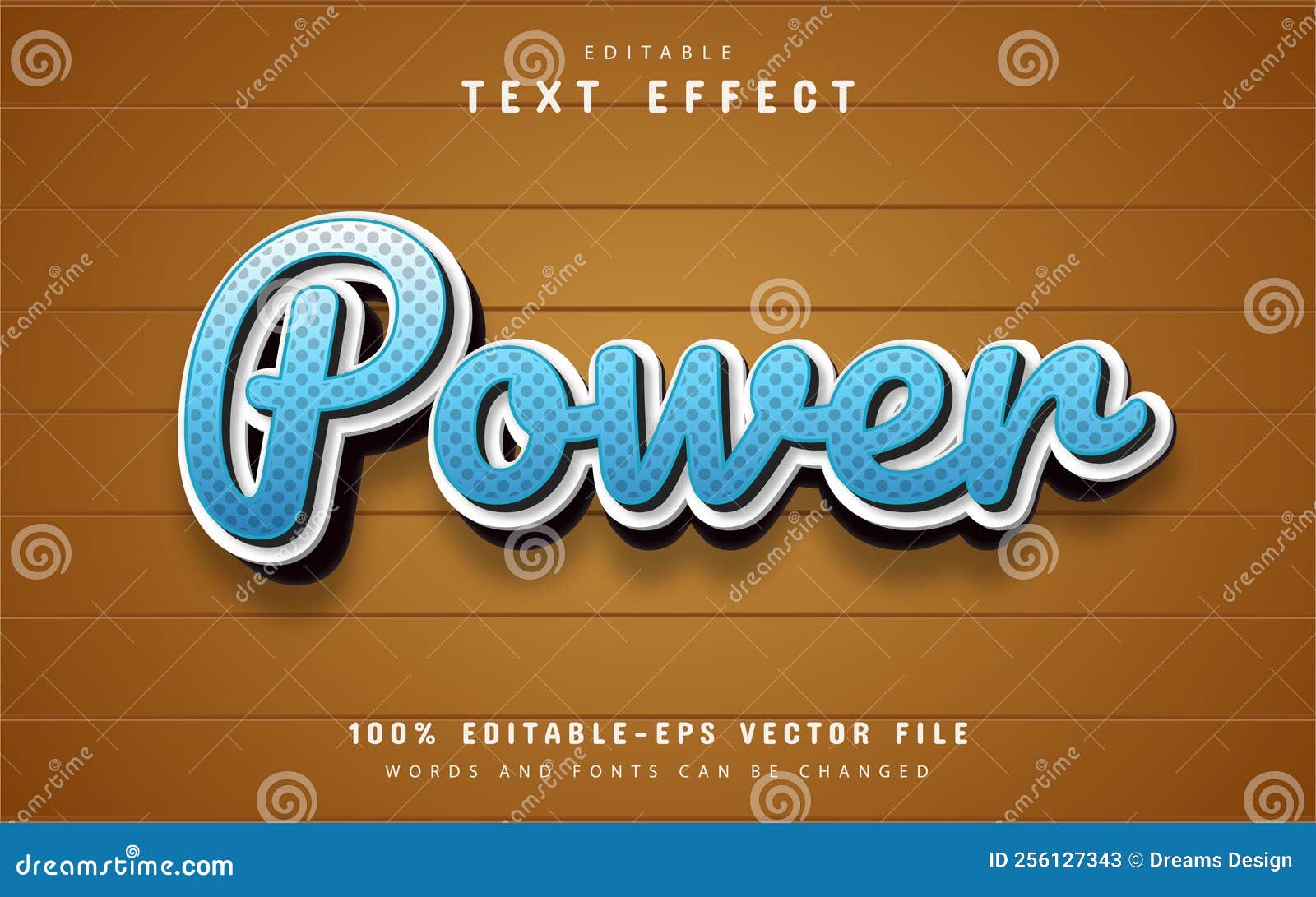Power Cartoon Style Text Effect Stock Vector - Illustration of ...