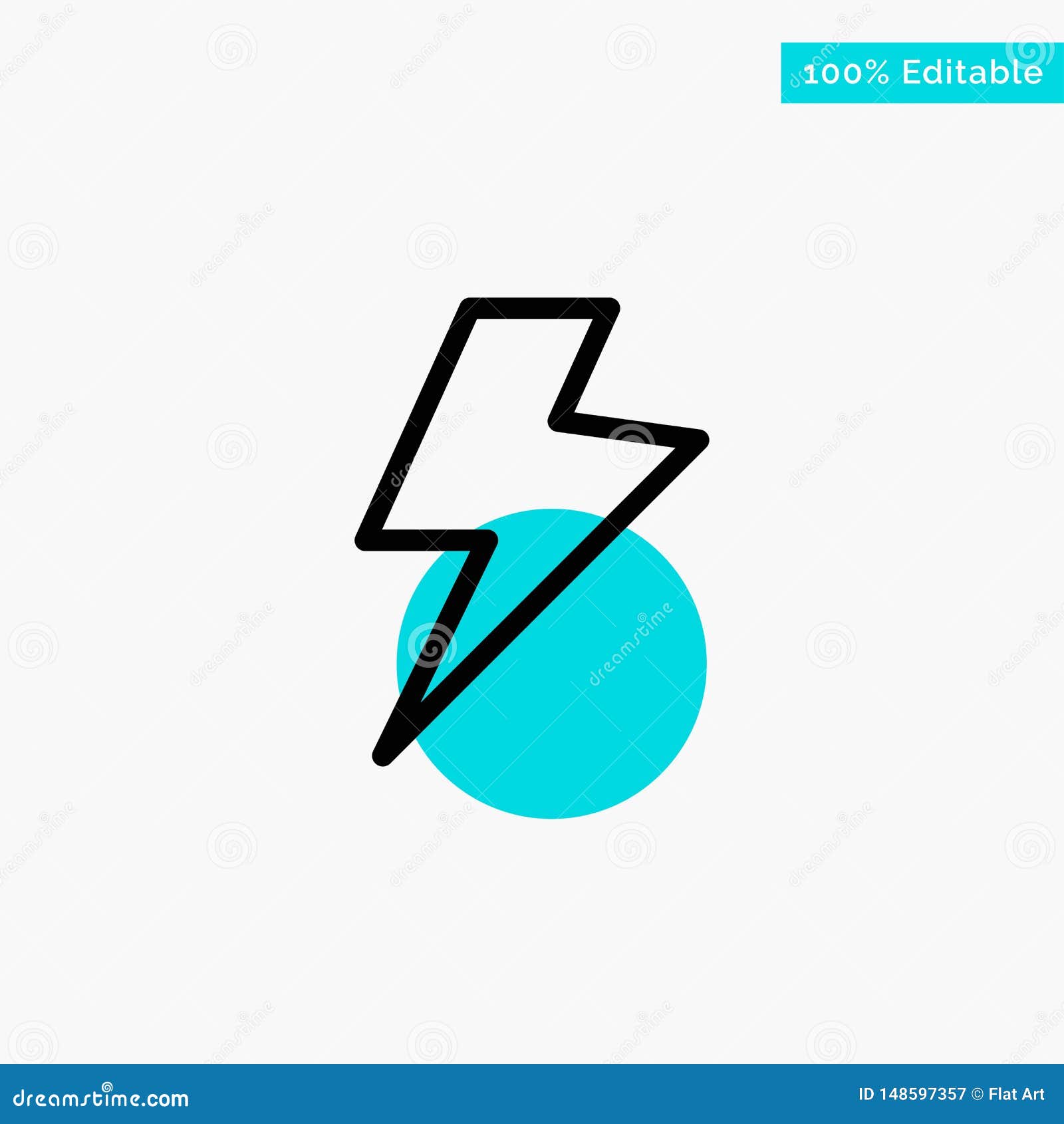 Power, Charge, Electric Turquoise Highlight Circle Point Vector Icon ...