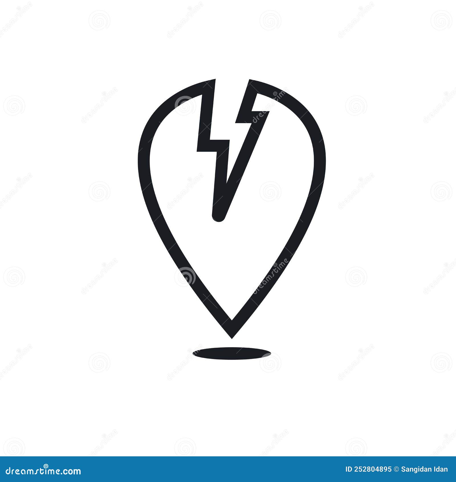 Power Charger Location Point Icon Vector Concept Design Stock Vector ...