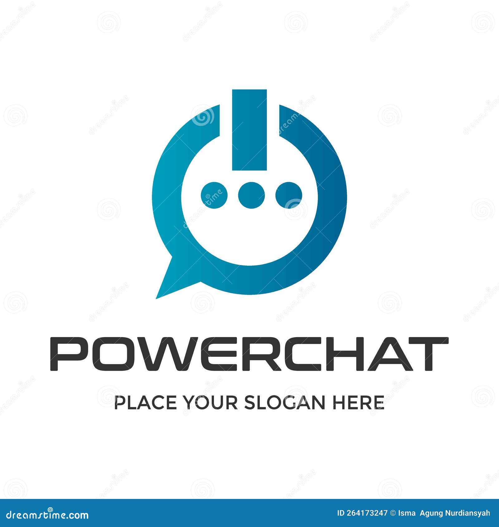 Power Chat Vector Logo Template Stock Vector - Illustration of chat, internet: 264173247