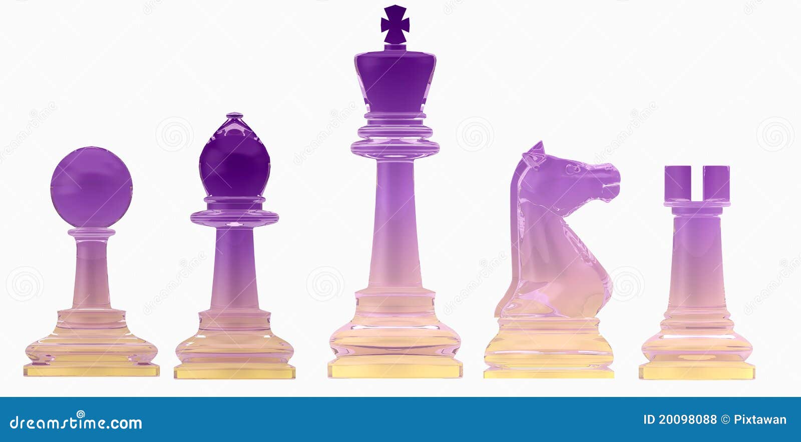 Power Of Chess - Crystal Chess On White Background Picture. Image: 20098088