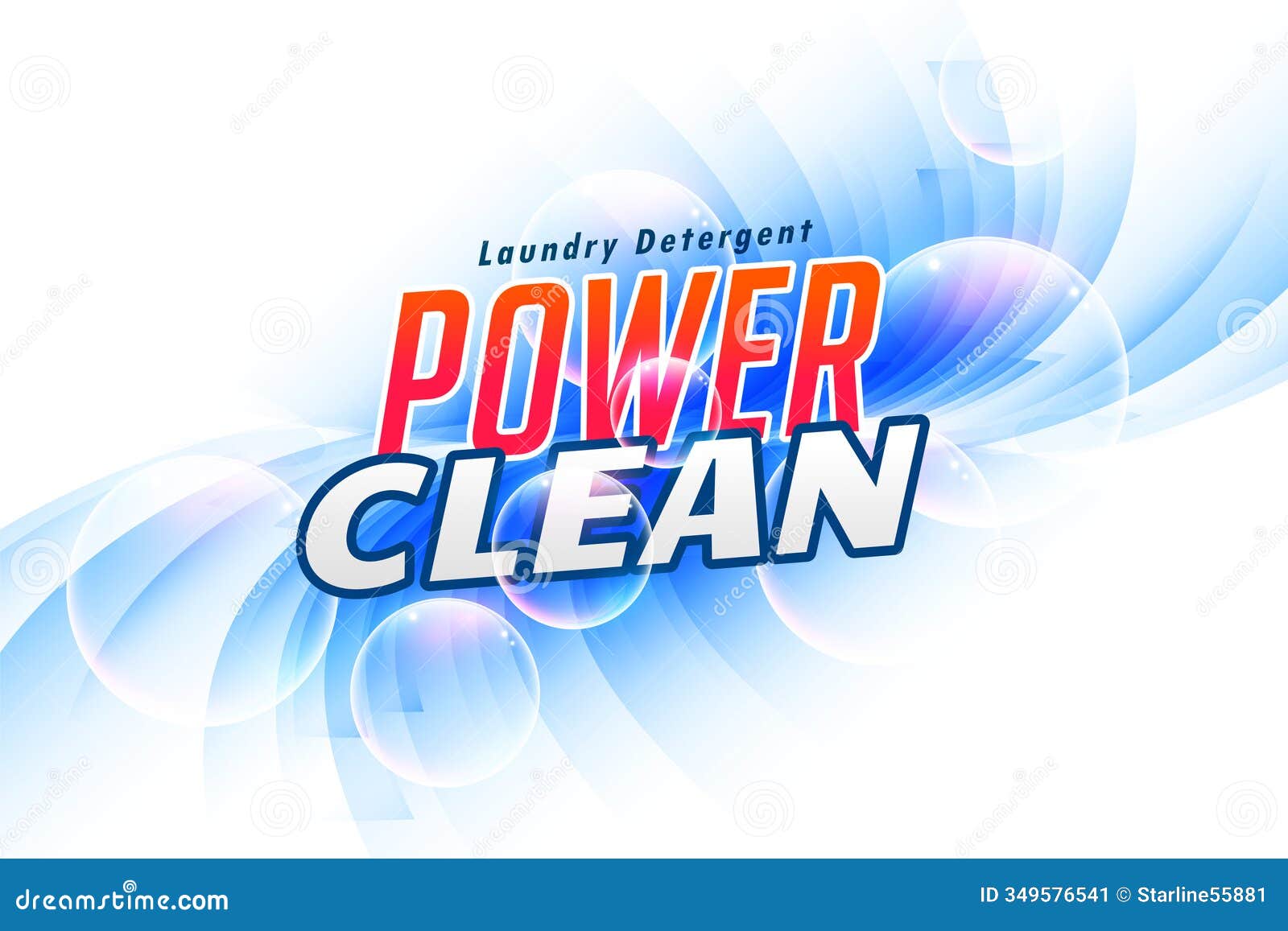 Power Clean Laundry Detergent Packaging Concept Banner Design Stock ...