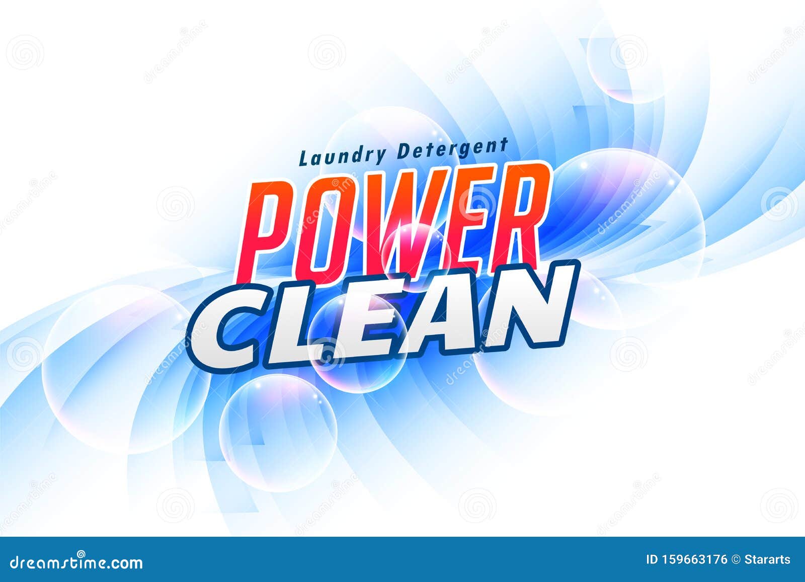 Power Clean Laundry Detergent Packaging Concept Banner Design Stock ...