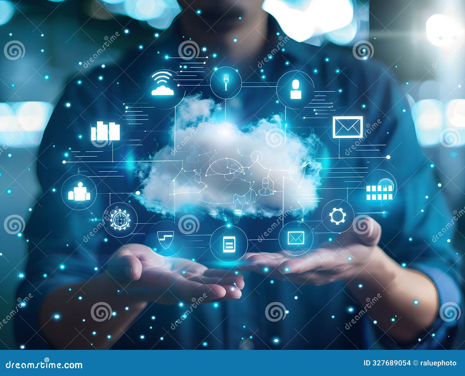 The Power of Cloud Computing in the Modern Workplace Stock Illustration ...