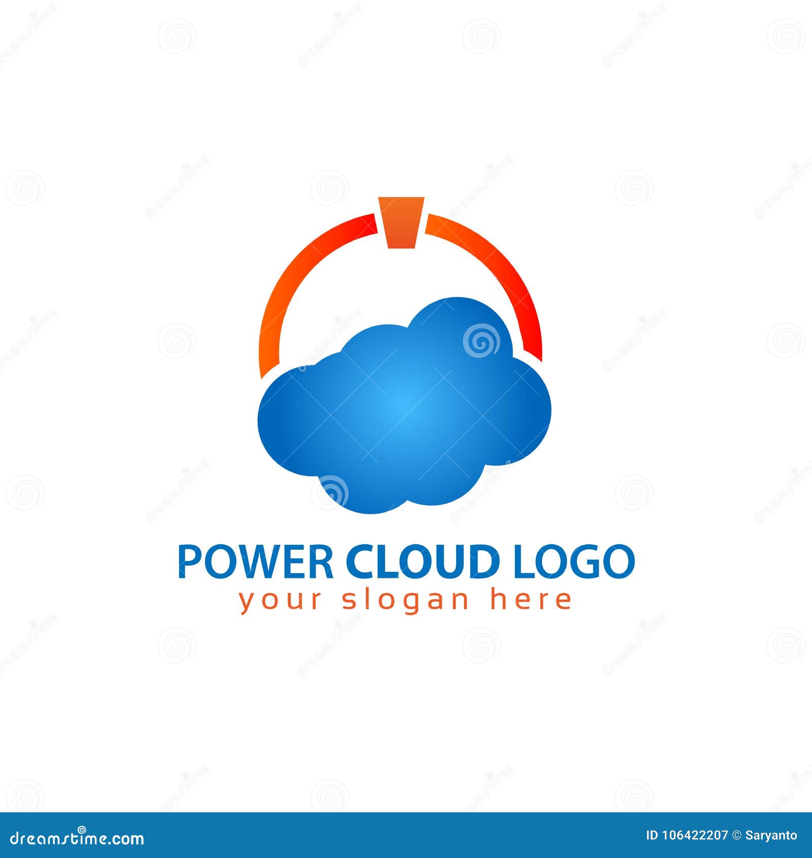 Power Cloud Logo Vector. Flat Logo Design Stock Vector - Illustration ...