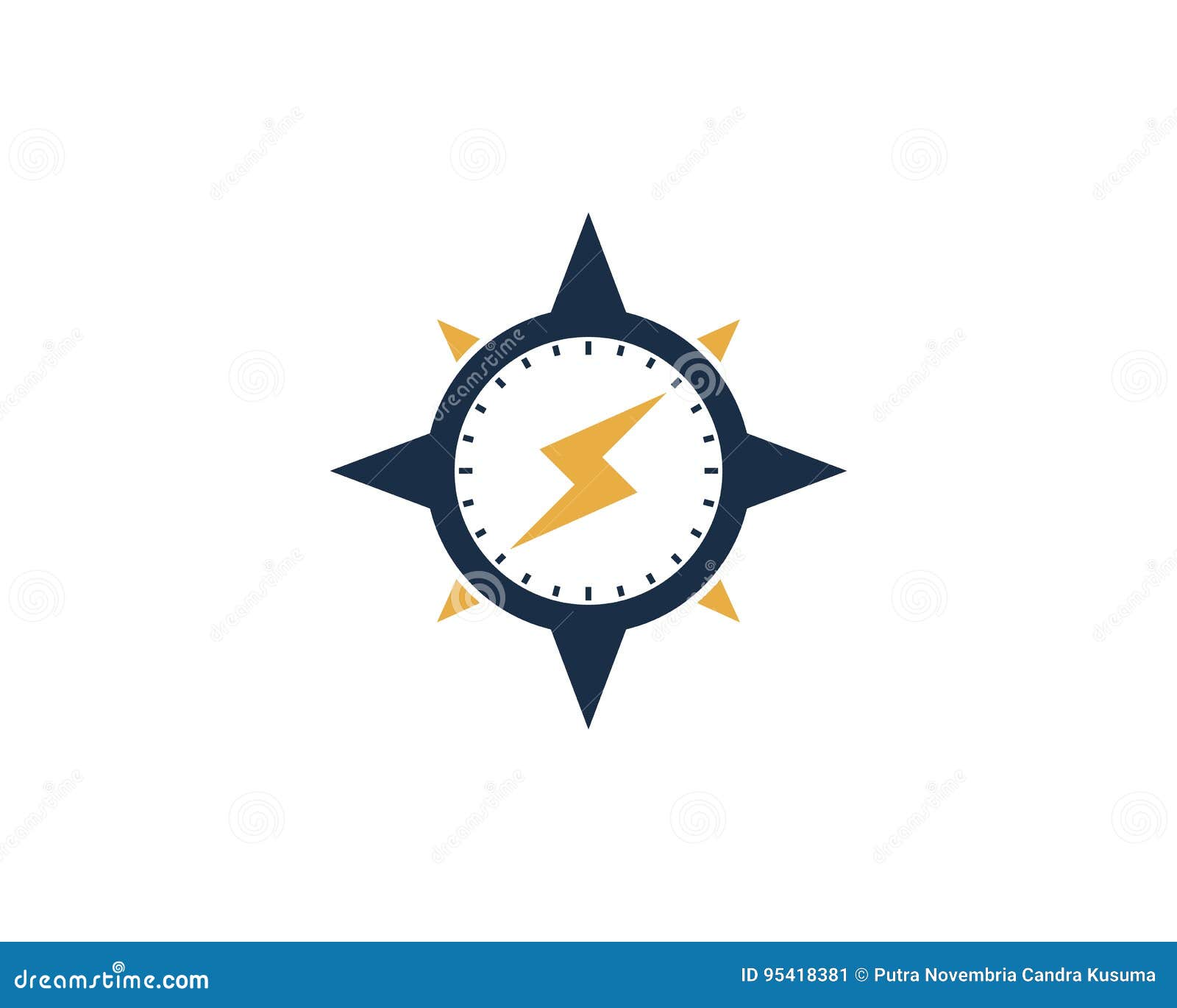 Power Compass Icon Logo Design Element Stock Vector - Illustration of ...