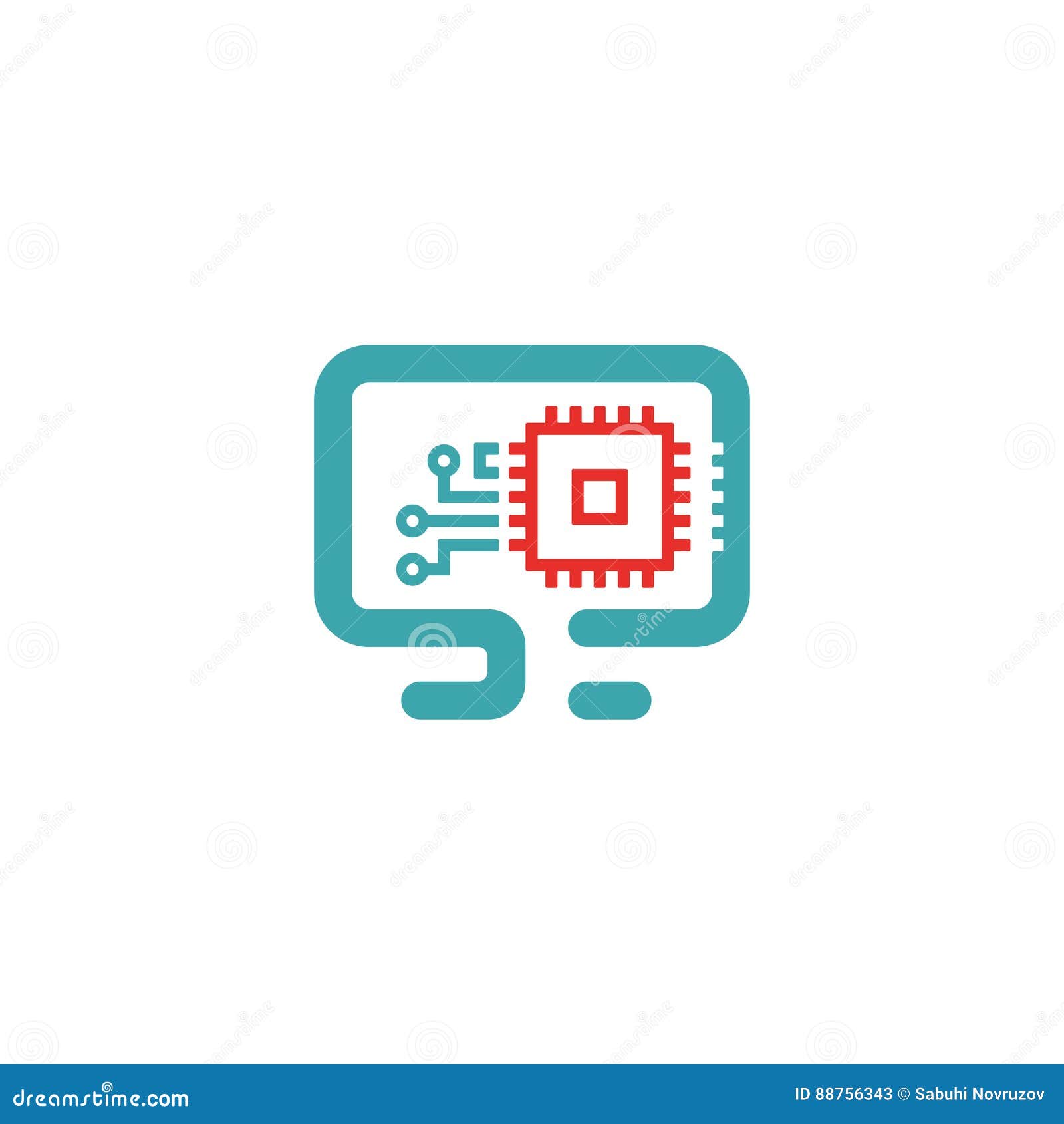 Power Computer Processor Icon Vector Illustration. Stock Vector ...
