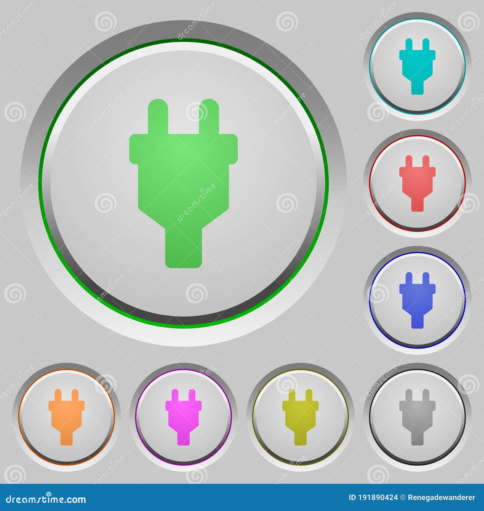 Power Connector Push Buttons Stock Vector - Illustration of power ...