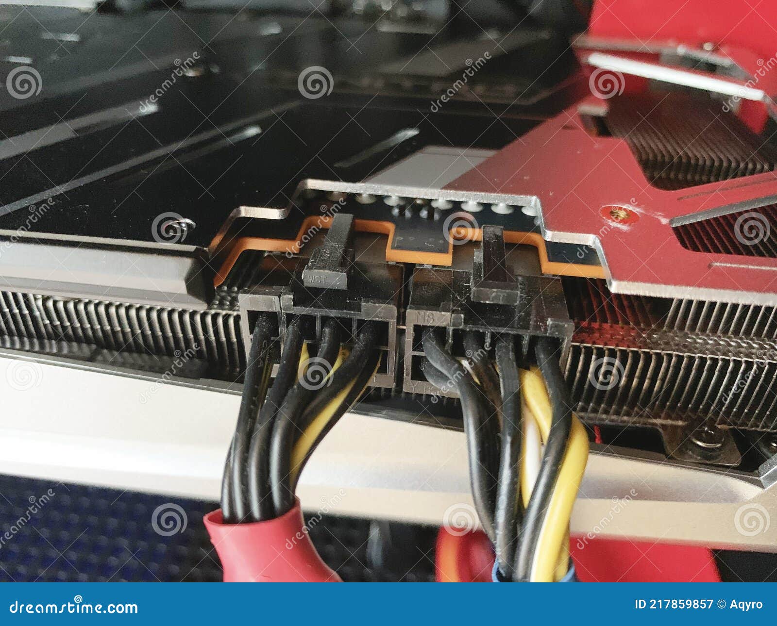 Power Connectors on the Computer Component Stock Image - Image of macro ...