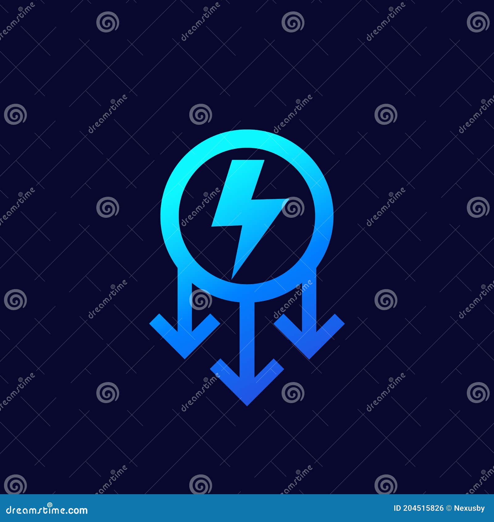 Power Consumption Decrease, Vector Icon Stock Vector - Illustration of electrical, reduce: 204515826
