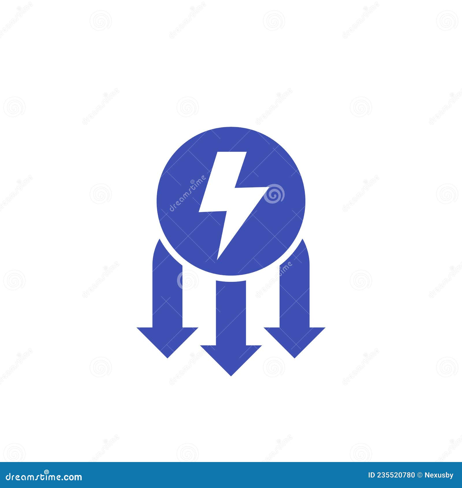 Power Consumption Reduction Icon with Arrows Stock Vector ...