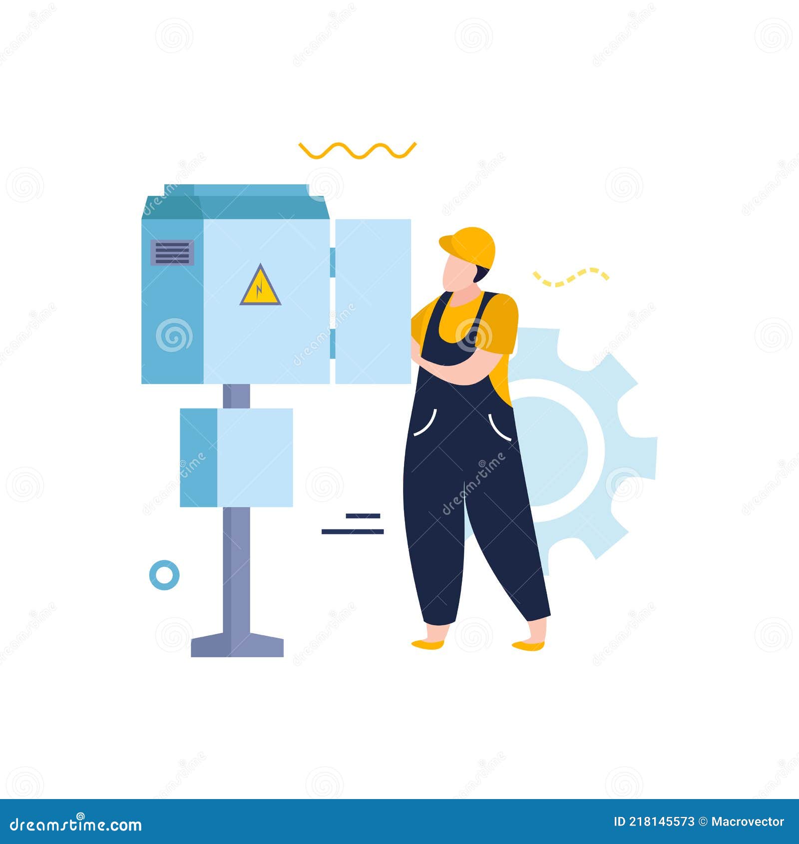 Power Control Box Composition Stock Vector - Illustration of occupation ...