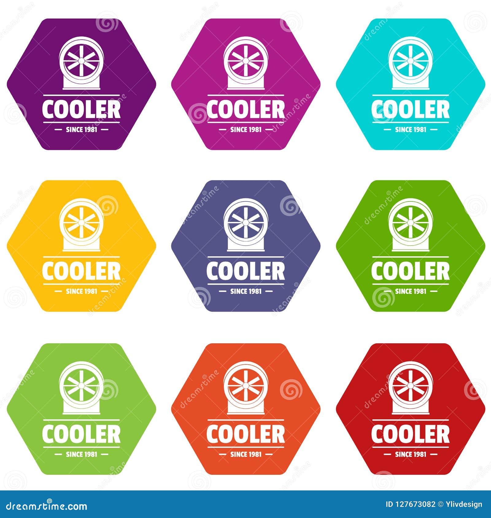 Power Cooler Icons Set 9 Vector Stock Vector - Illustration of ...
