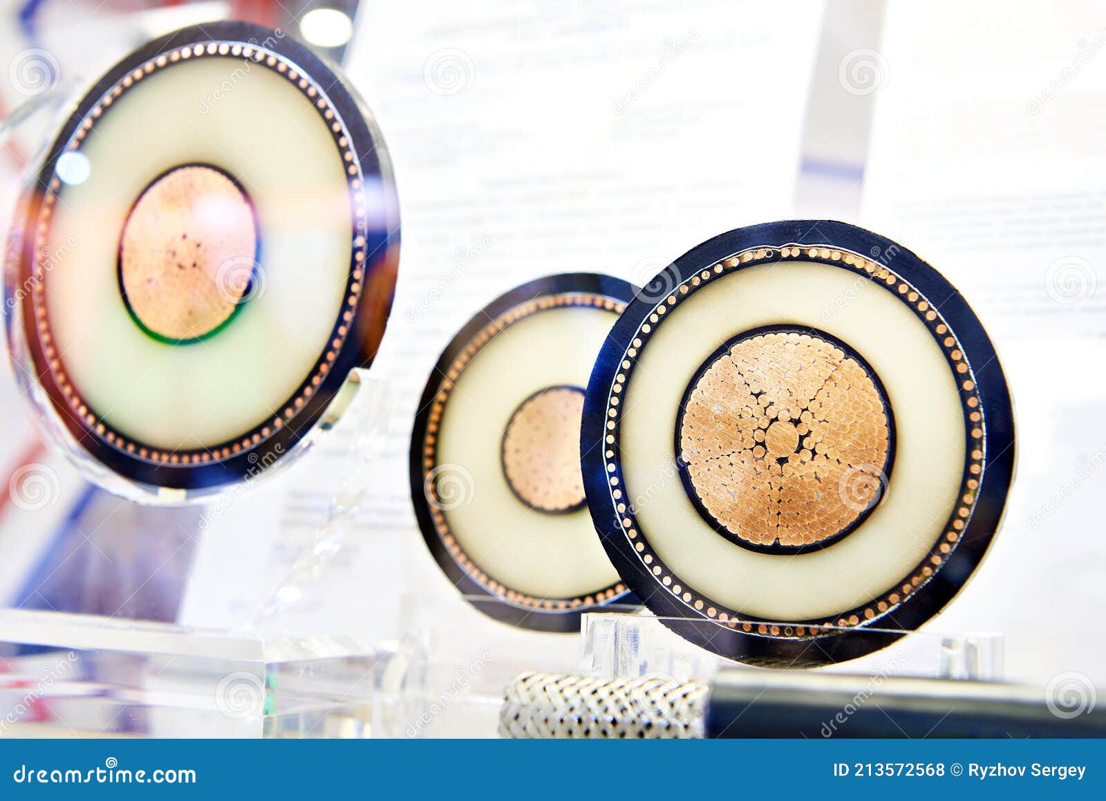 Power Copper Cables Cross Section for Electrical Industry Stock Photo ...