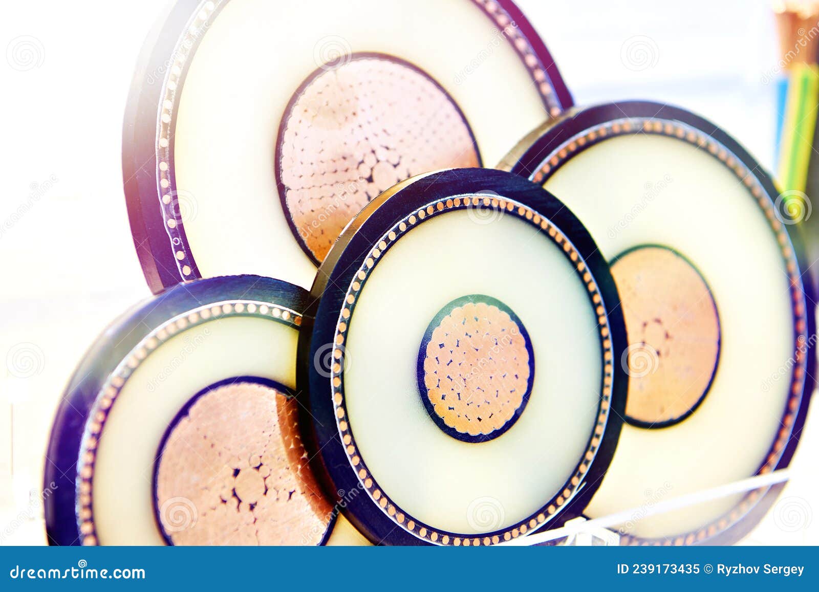 Power Copper Cables Cross Section for Electrical Industry Stock Image ...