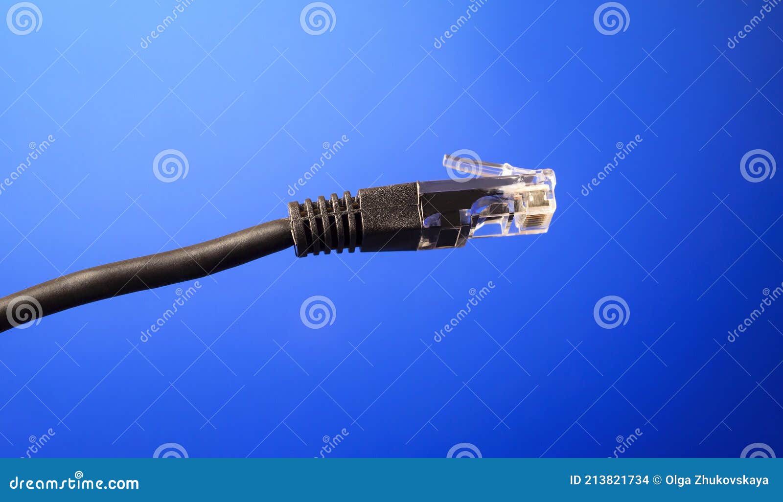 Power Cord on a Blue Background. Internet Wire Stock Photo - Image of ...