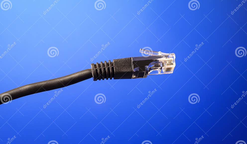 Power Cord on a Blue Background. Internet Wire Stock Photo - Image of ...
